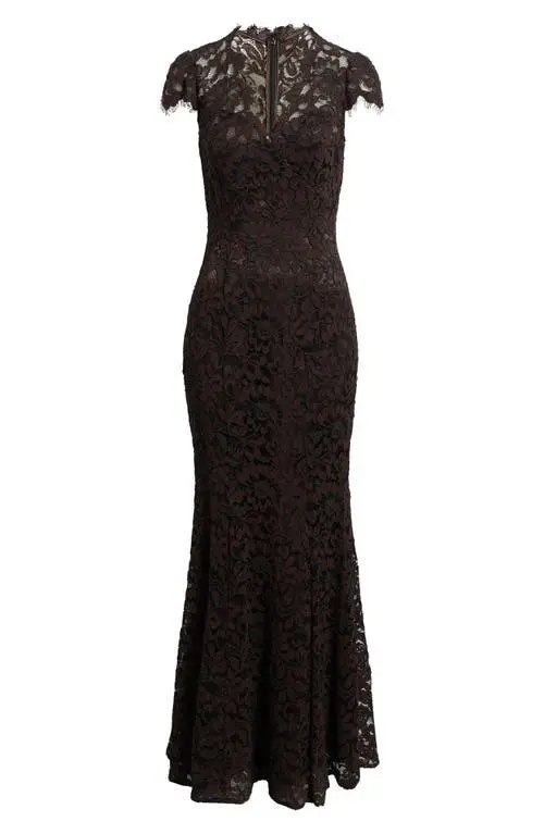 Eliza J Illusion Yoke Lace Trumpet Gown - Chc