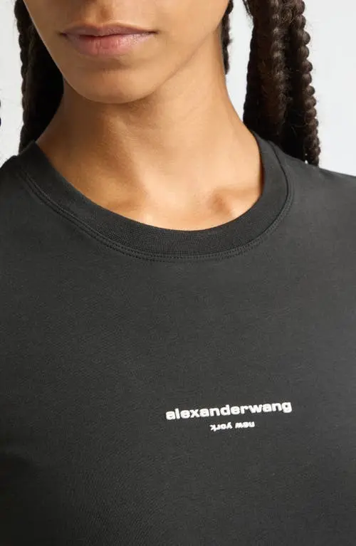 Alexander Wang Fitted Rib Stretch Cotton T-shirt Minidress