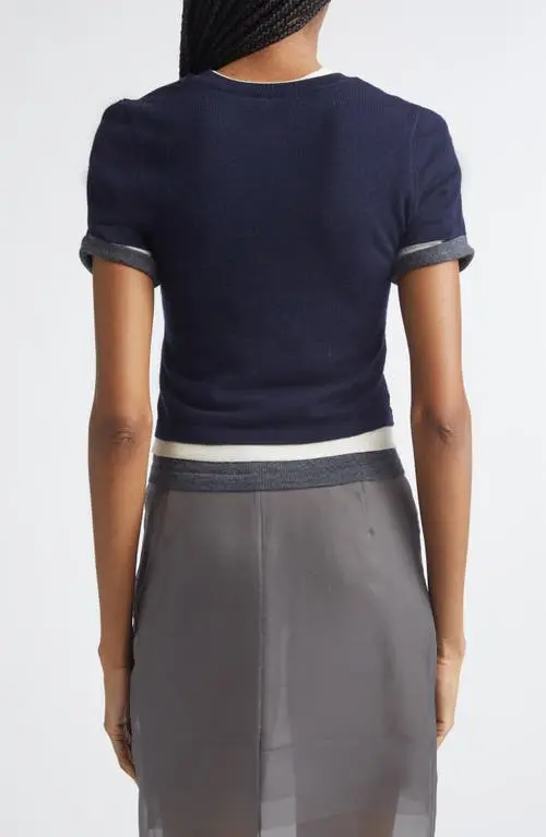 Monse Triple Layer Short Sleeve Merino Wool Sweater