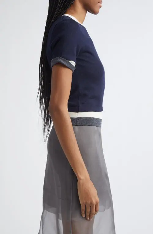 Monse Triple Layer Short Sleeve Merino Wool Sweater