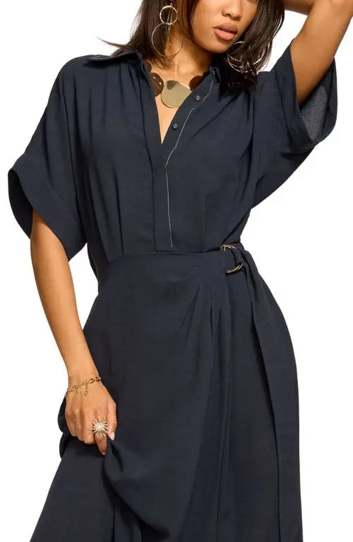 Ramy Brook Embroidered Midi Shirtdress