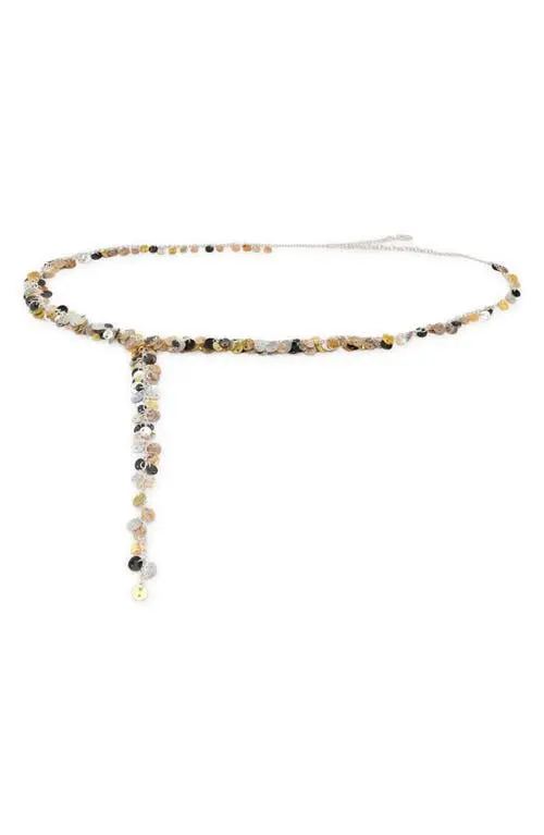 Mango Button Embellished Chain Belt