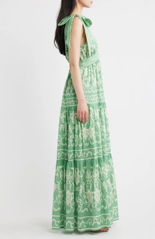 FLYING TOMATO Print Cotton Maxi Dress