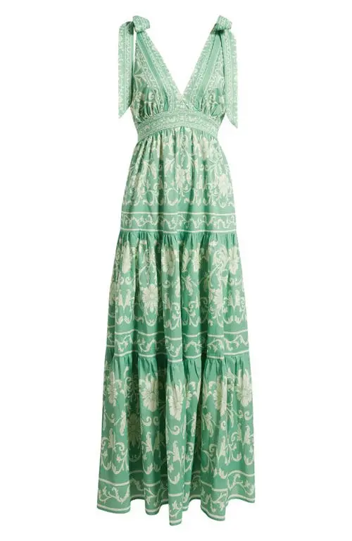 FLYING TOMATO Print Cotton Maxi Dress