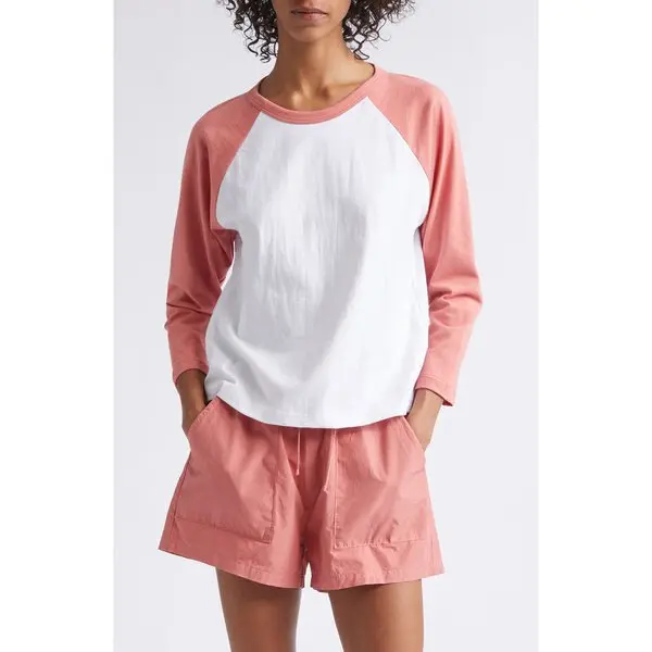 LESET Margo Baseball T-shirt - White/carnation