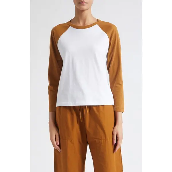 LESET Margo Baseball T-shirt - White/copper