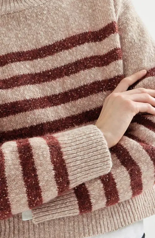 Brunello Cucinelli Striped Virgin Wool And Cashmere Turtleneck Sweater