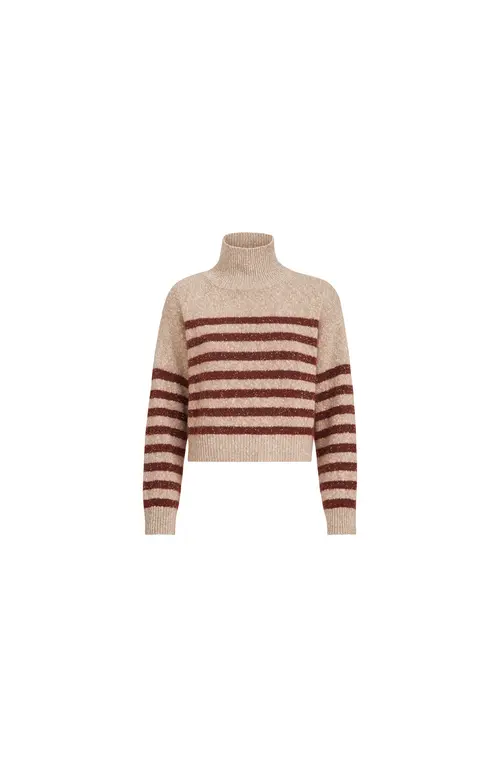Brunello Cucinelli Soft Virgin Wool And Cashmere Turtleneck Sweater With Dazzling Stripes - Multicoloured