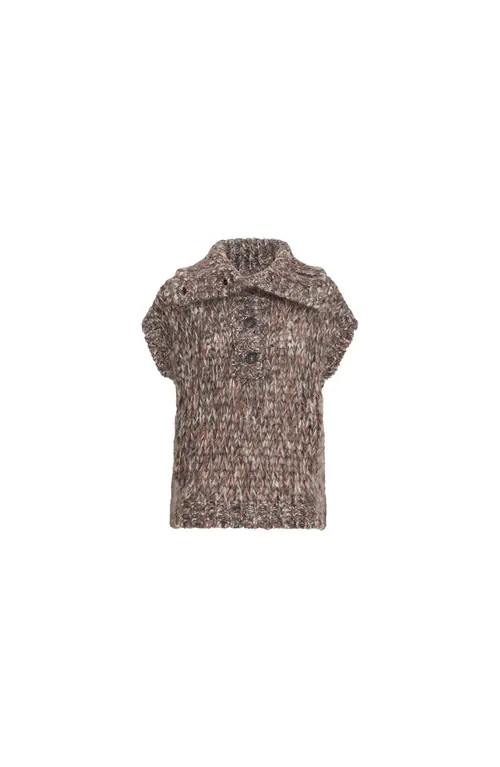 Brunello Cucinelli Malfilé Mohair Turtleneck Sweater Vest