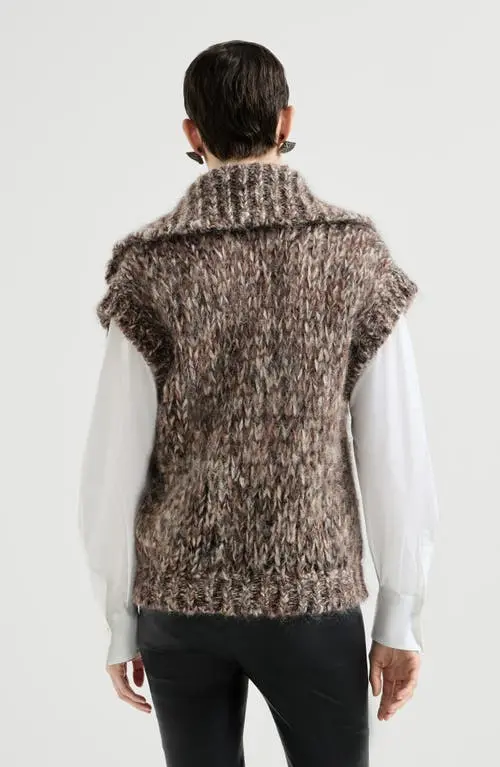 Brunello Cucinelli Malfilé Mohair Turtleneck Sweater Vest