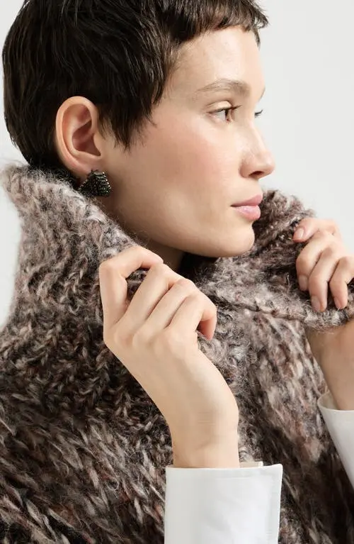 Brunello Cucinelli Malfilé Mohair Turtleneck Sweater Vest