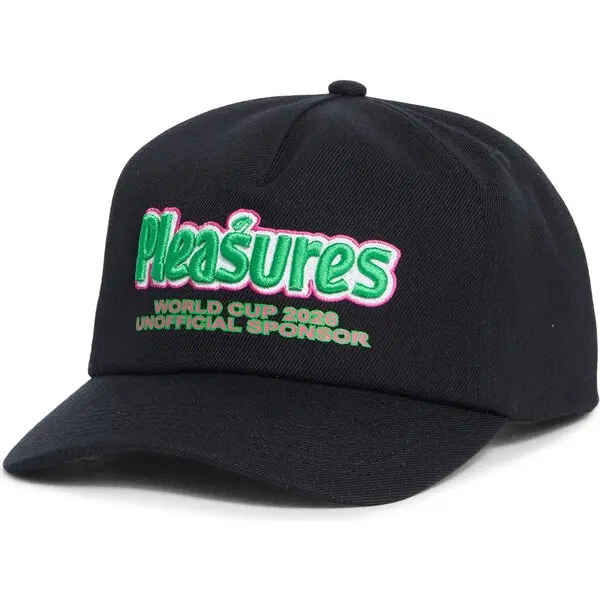PLEASURES Sponsor Wool Blend Baseball Cap - Black