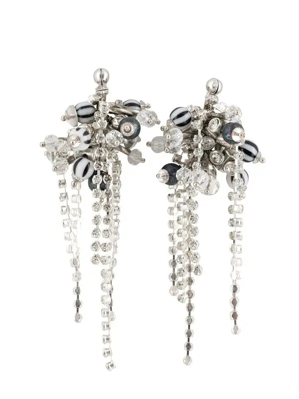 Dries Van Noten Embellished Cascade Earrings - Black