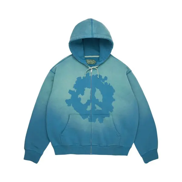 DENIM TEARS Peace Wreath Knockout Zip Hoodie