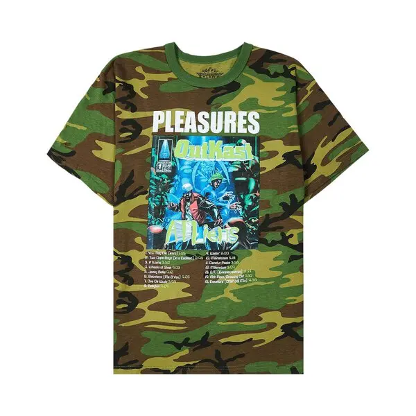 PLEASURES Atliens T-shirt 'woodland Camo