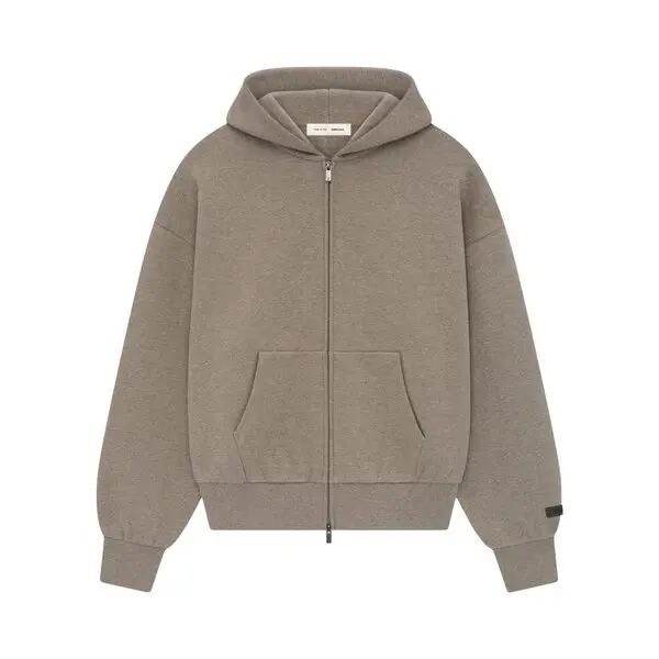 Fear Of God Essentials Classic Zip-up Hoodie 'homestead Heather - Tan