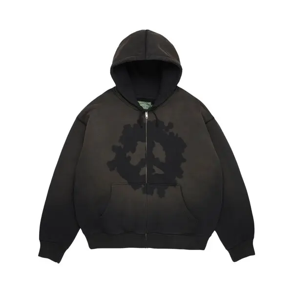 DENIM TEARS Peace Wreath Zip Hoodie - Black