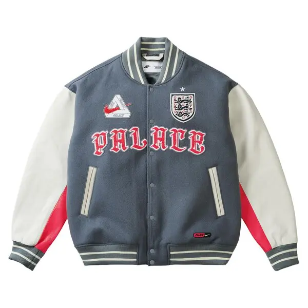 PALACE X Nike England Varsity Jacket - Grey