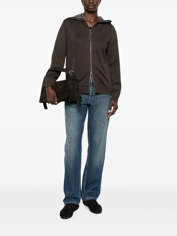 Brunello Cucinelli Cotton And Silk Hooded Cardigan - Brown