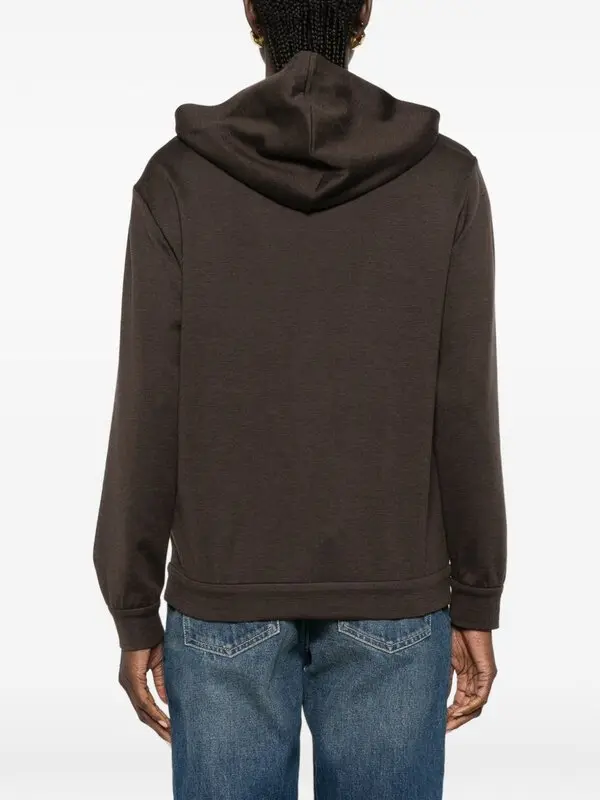 Brunello Cucinelli Cotton And Silk Hooded Cardigan - Brown