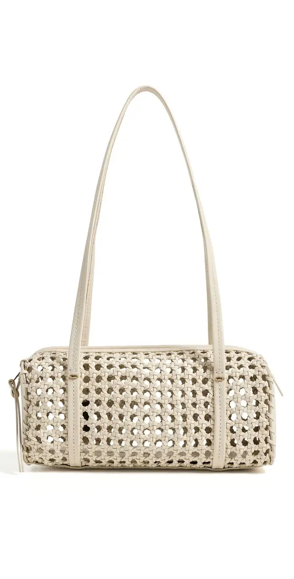 Madewell The Brioche Mini Shoulder Bag In Woven Leather - Cloud Lining