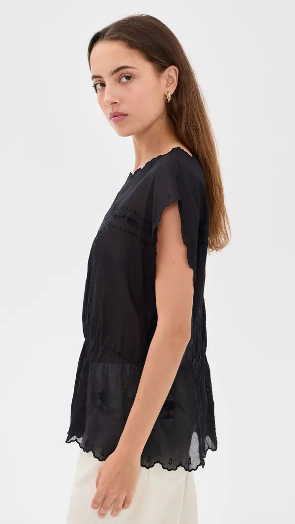 The Great. The Scalloped Eyelet Tunic