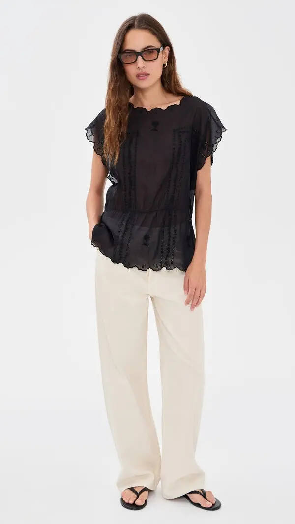 The Great. The Scalloped Eyelet Tunic