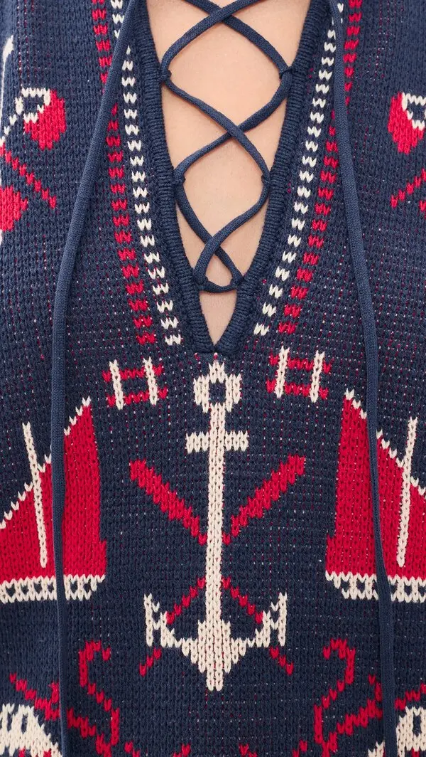 The Great. The Fisherman Lace Up Pullover
