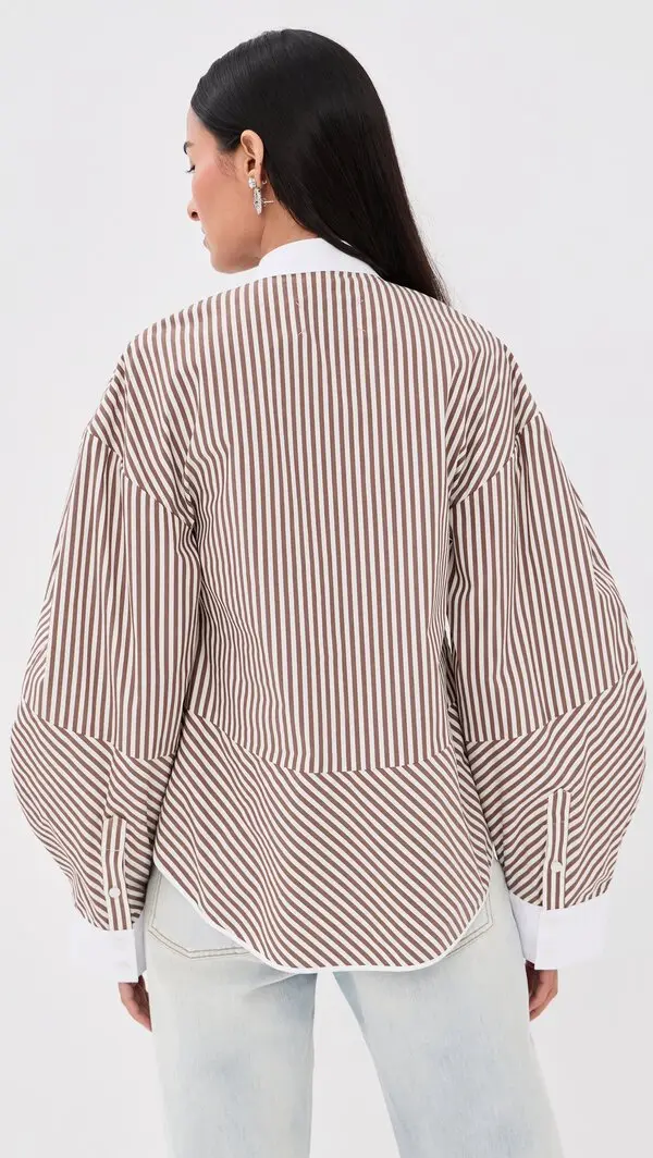 KIKA VARGAS Rigoberta Striped Poplin Shirt