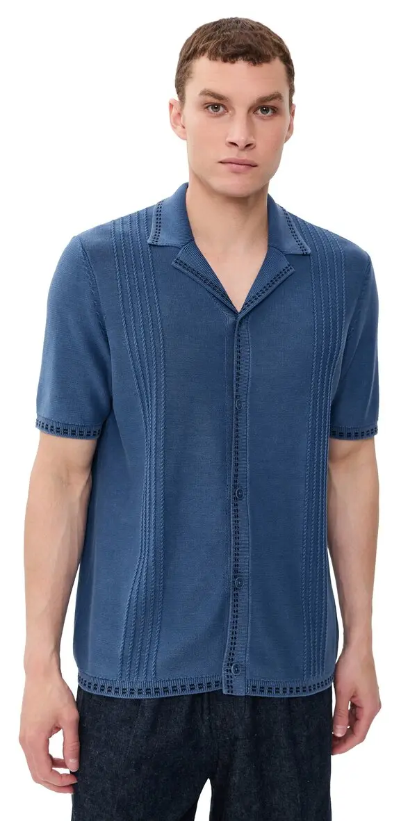 WAX LONDON Ivy Knit Shirt - Blue