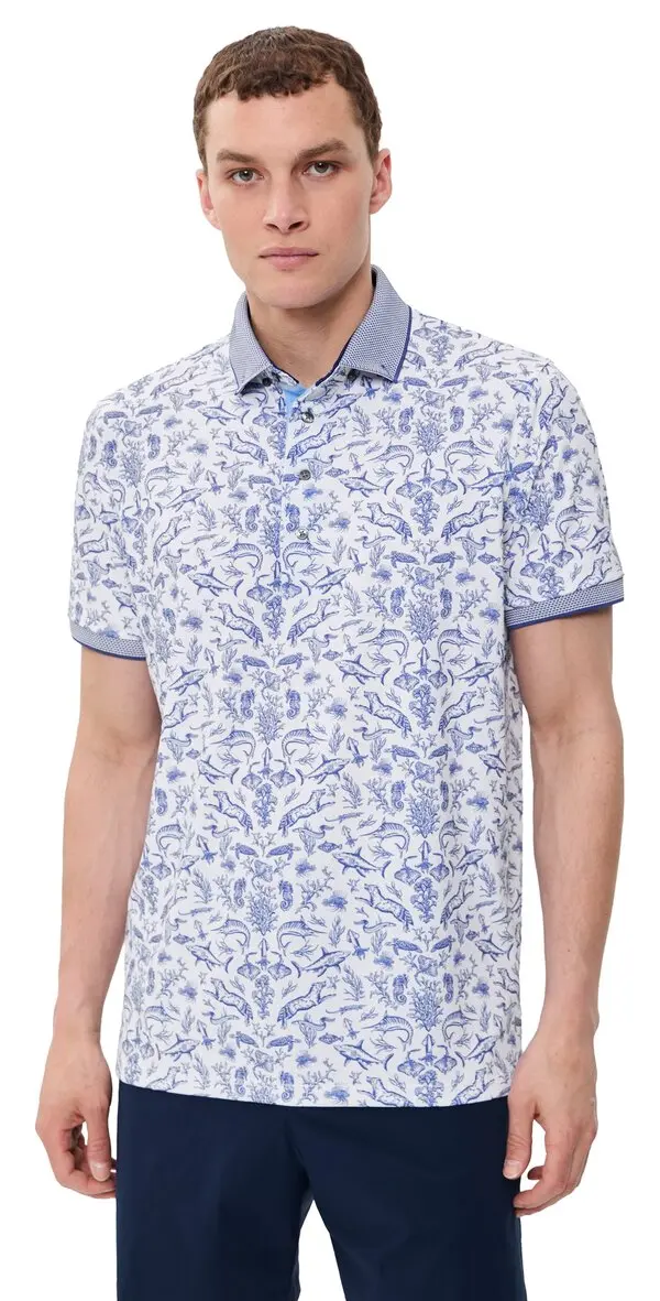 Greyson Coral Curiosities Polo - Arctic