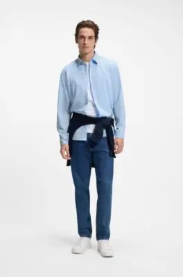 BOSS Regular-fit Shirt In Cotton Poplin