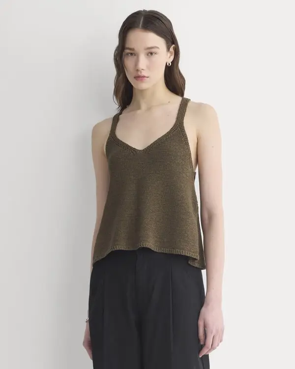 Everlane Racerback V-neck Sweater - Beech