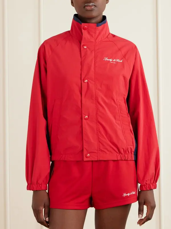 Sporty & Rich Logo-embroidered Shell Jacket