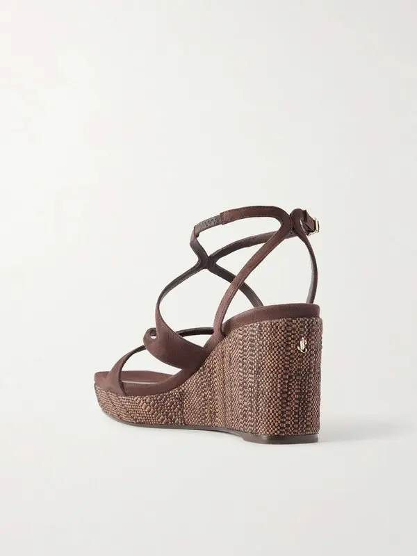 JIMMY CHOO Ayla 85 Suede Platform Espadrilles