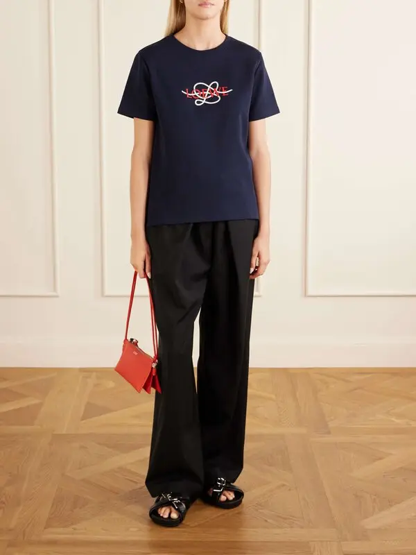 Loewe Anagram-embroidered Cotton-blend T-shirt