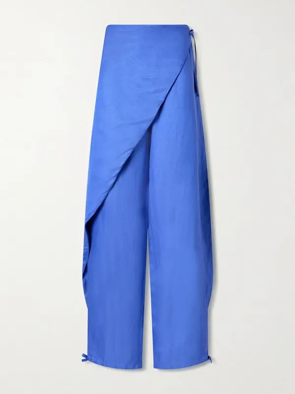 Polo Ralph Lauren Tie-detailed Woven Balloon Pants - Blue
