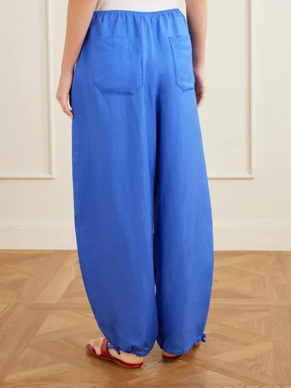 Polo Ralph Lauren Tie-detailed Woven Balloon Pants - Blue