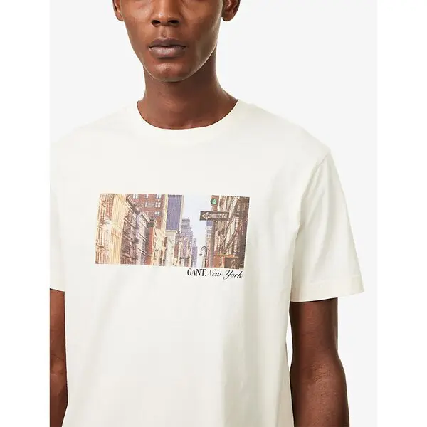 Gant Graphic- Print Crewneck Cotton T-shirt