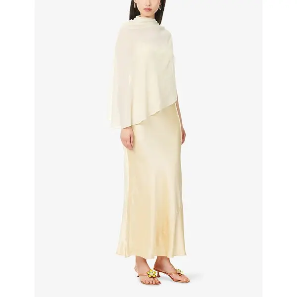 REFORMATION Sheer-cape Silk Midi Dress - Blonde