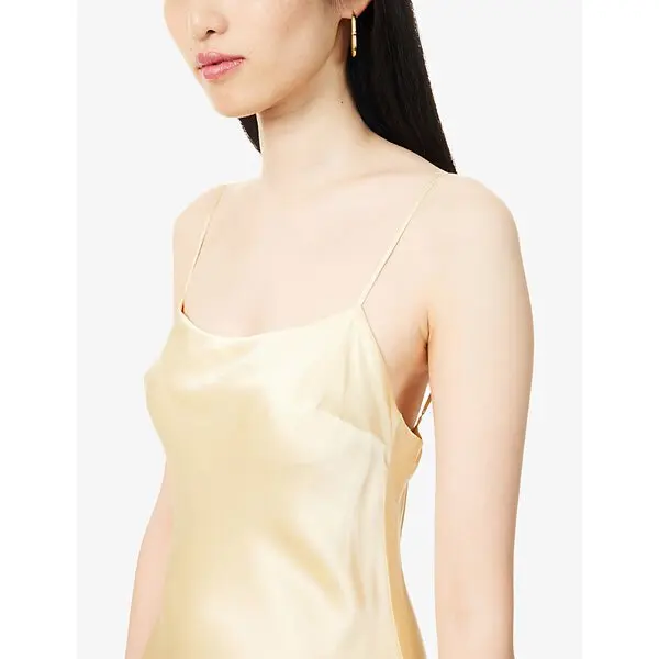 REFORMATION Sheer-cape Silk Midi Dress - Blonde