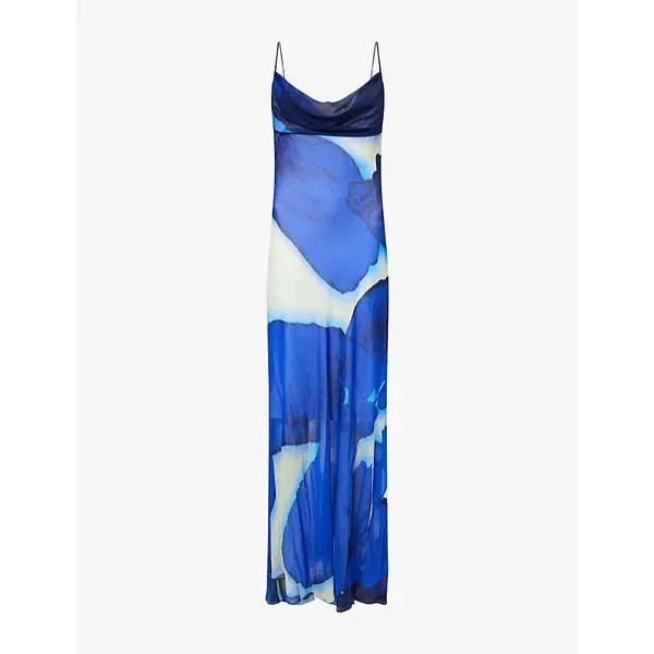 RAT AND BOA Aralia Floral Woven Maxi Dress - Blue Multi