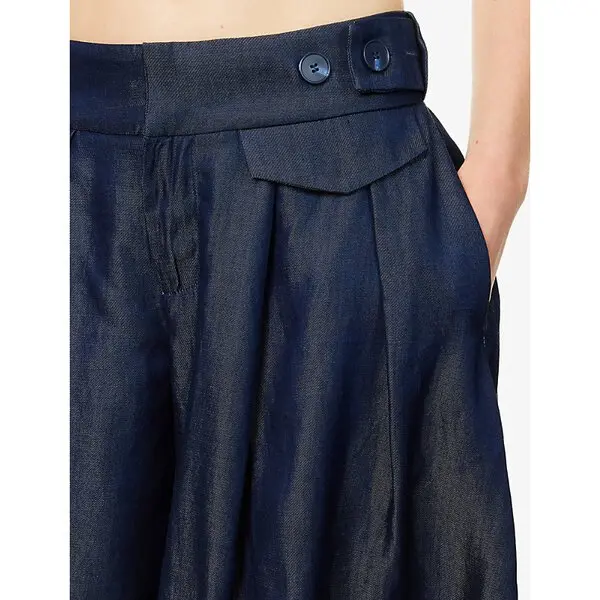 PEACHY DEN Estelle Wide-leg Woven Culottes