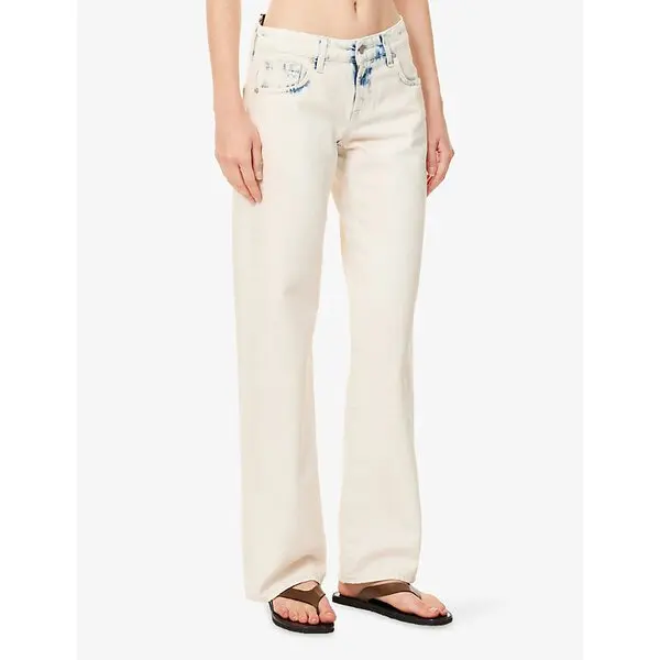 7 For All Mankind Low Straight Cotton Denim Jeans