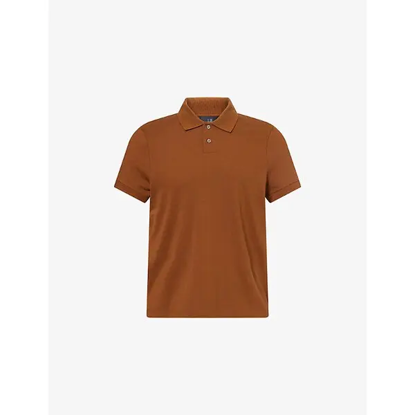 Dunhill Short-sleeves Regular-fit Cotton And Silk Polo Shirt - Ginger