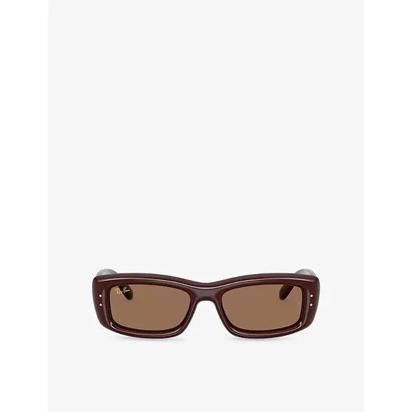 Ray-ban Rb4944 Rectangle-frame Acetate Sunglasses - Brown