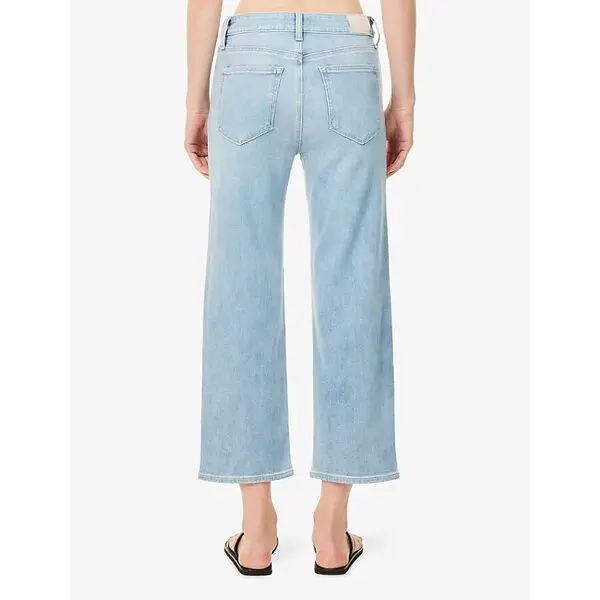 Paige Stevie Crop High-rise Straight Leg Cotton Denim Jeans