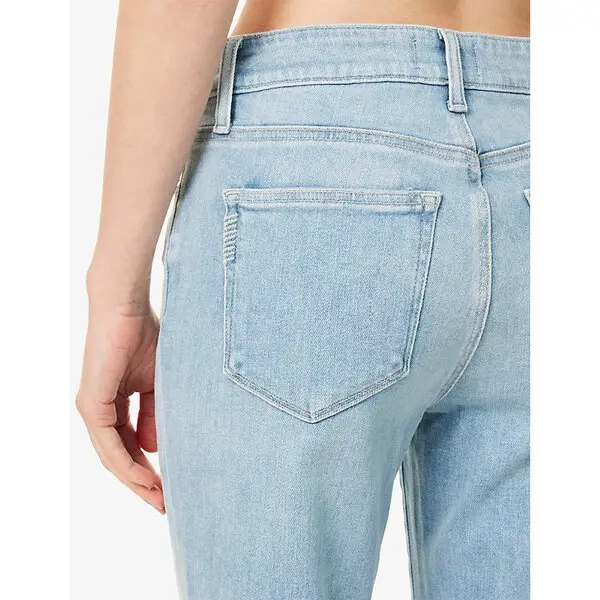 Paige Stevie Crop High-rise Straight Leg Cotton Denim Jeans