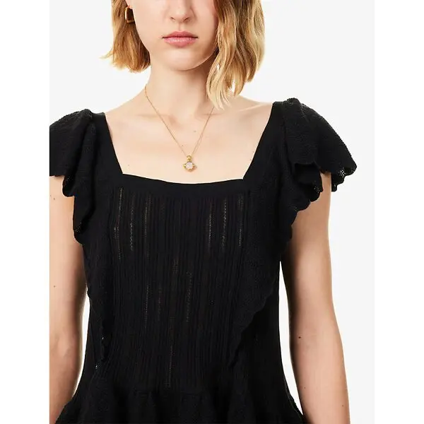 Paige Kai Square Neckline Cotton And Silk Blend Top