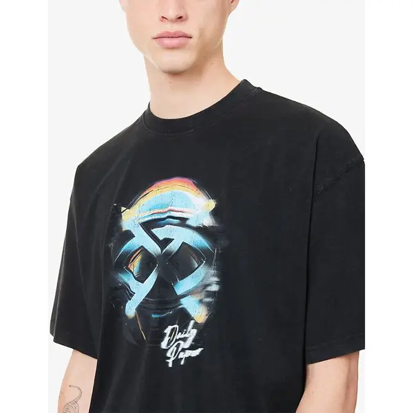 DAILY PAPER Shield Helmet Graphic-print Cotton T-shirt